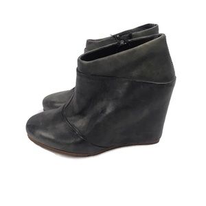 UGG | Shoes | Ugg Womens Grey Leather Wedge Booties | Poshmark